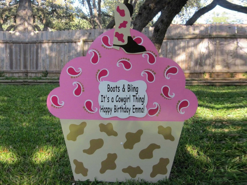 Cowboy / Western Cupcake, Cowboy Boot topper | Stork Lady Signs