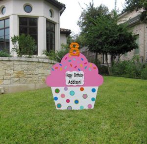 Giant Cupcake Birthday Yard Sign ~ San Antonio, TX | Stork Lady Signs