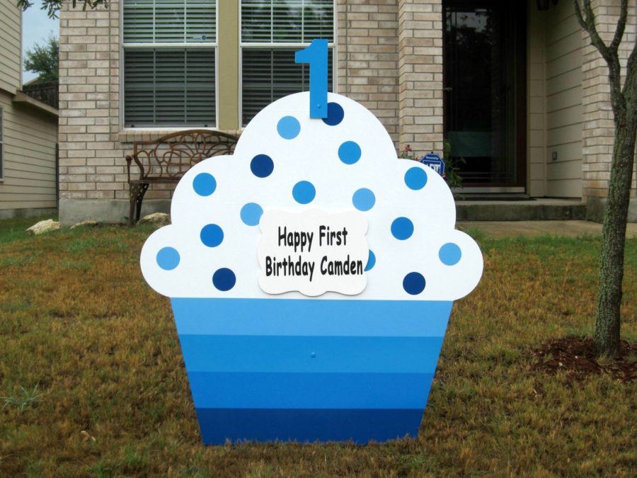 San Antonio First Birthday Lawn Sign | Stork Lady Signs