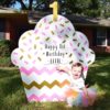 San Antonio, TX ~ First Birthday Cupcake Lawn Sign | Stork Lady Signs