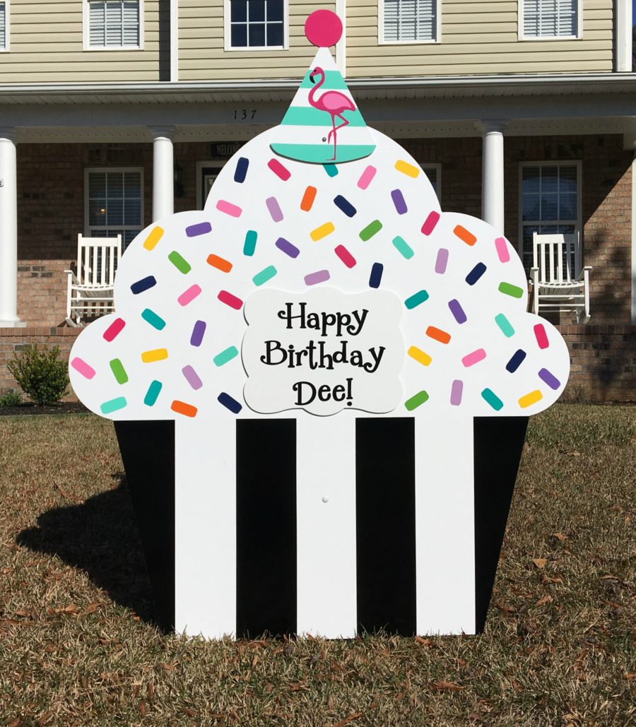 Texas Birthday Cupcake Yard Sign ~ San Antonio | Stork Lady Signs